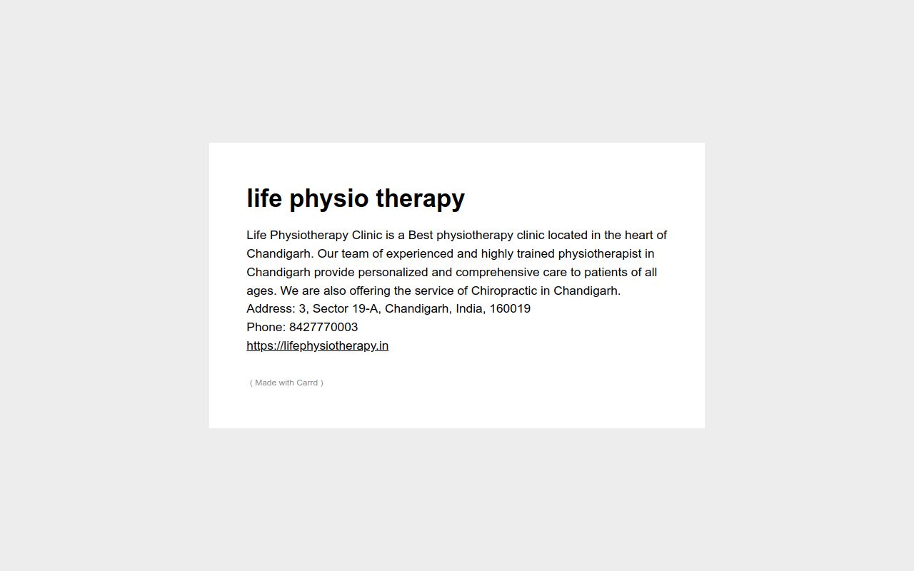 life physio therapy
